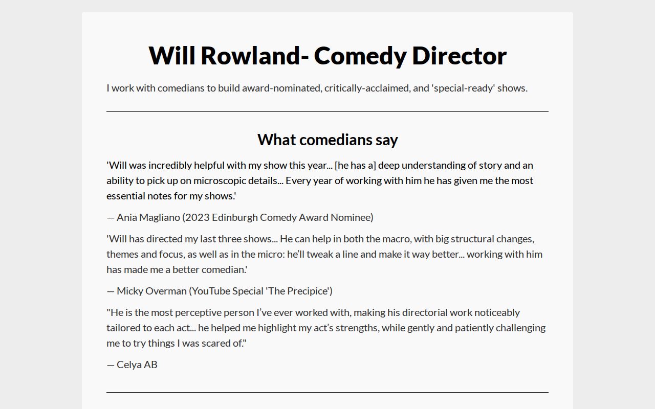 Will Rowland director